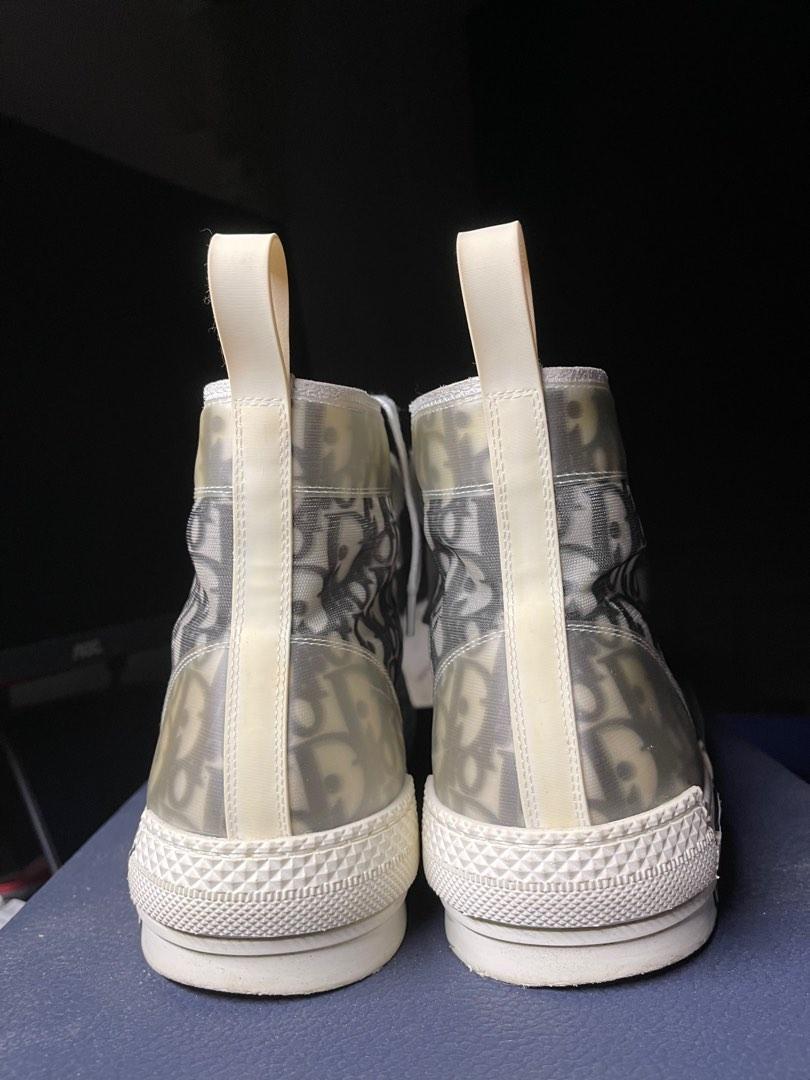 Dior B23 High Top Sneaker White and Black Oblique Canvas, Men's Fashion ...