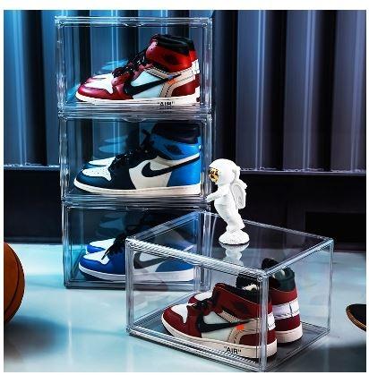 Double door shoe box sport shoe storage box transparent anti-oxidation ...