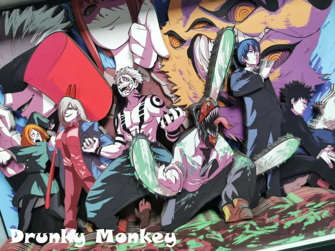 Drunky Monkey - Jujutsu Kaisen x Chainsaw Man Frame, Hobbies & Toys ...