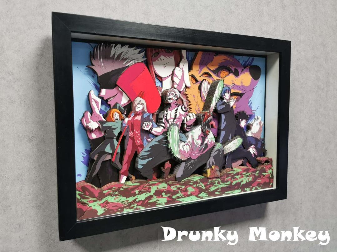 Drunky Monkey - Jujutsu Kaisen x Chainsaw Man Frame, Hobbies & Toys ...