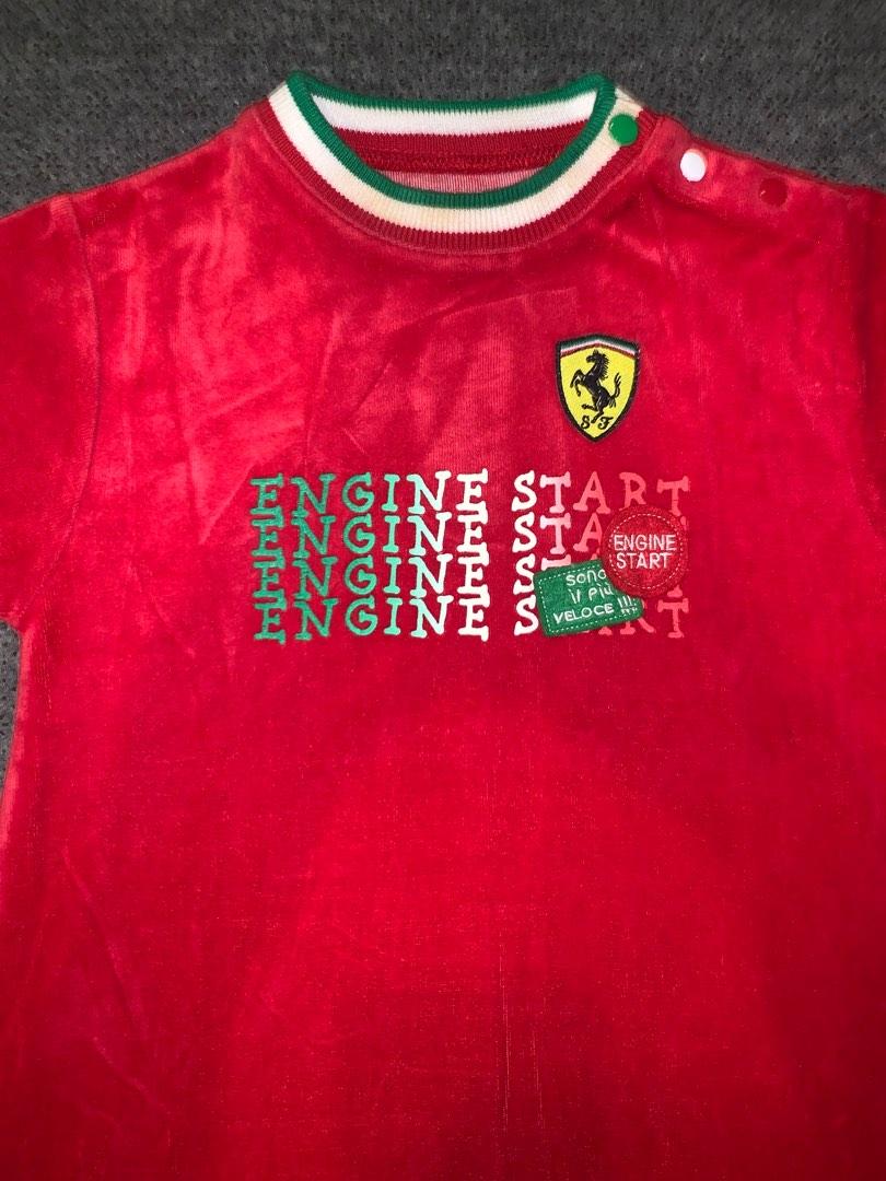 FERRARI Baby Jumpsuit in Red Velvet, Babies & Kids, Babies & Kids ...