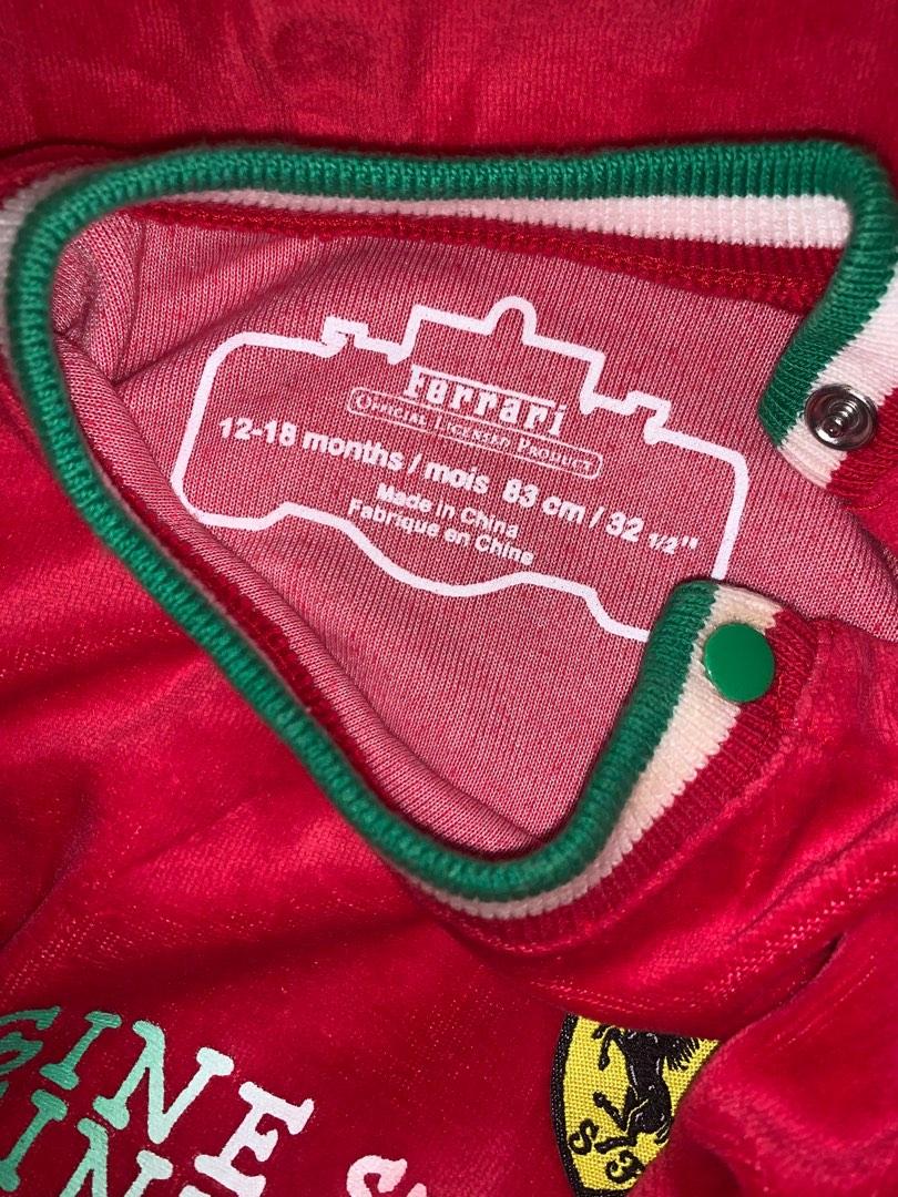 FERRARI Baby Jumpsuit in Red Velvet, Babies & Kids, Babies & Kids ...