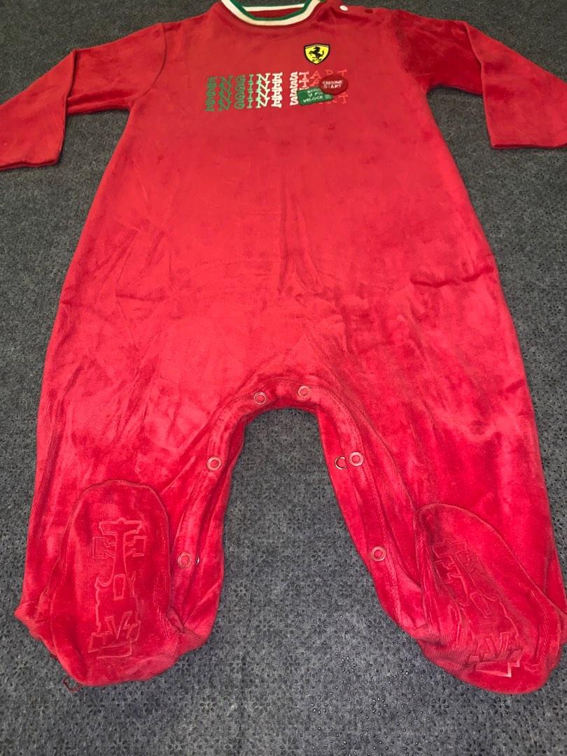FERRARI Baby Jumpsuit in Red Velvet, Babies & Kids, Babies & Kids ...