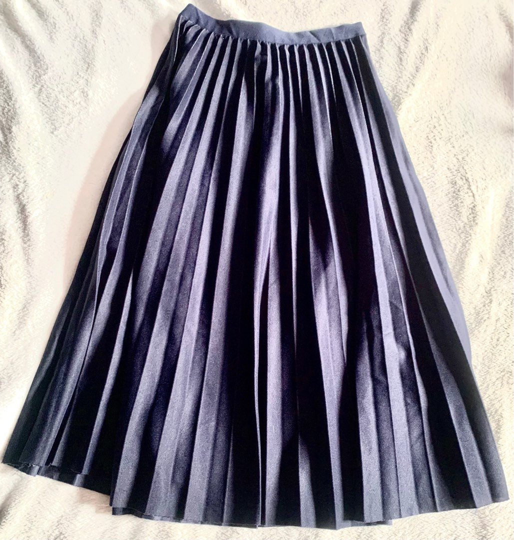 Fleeted Skirt (Navy Blue), Women's Fashion, Bottoms, Skirts on Carousell