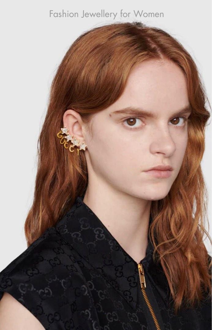 Gucci single script earring, Luxury, Accessories on Carousell