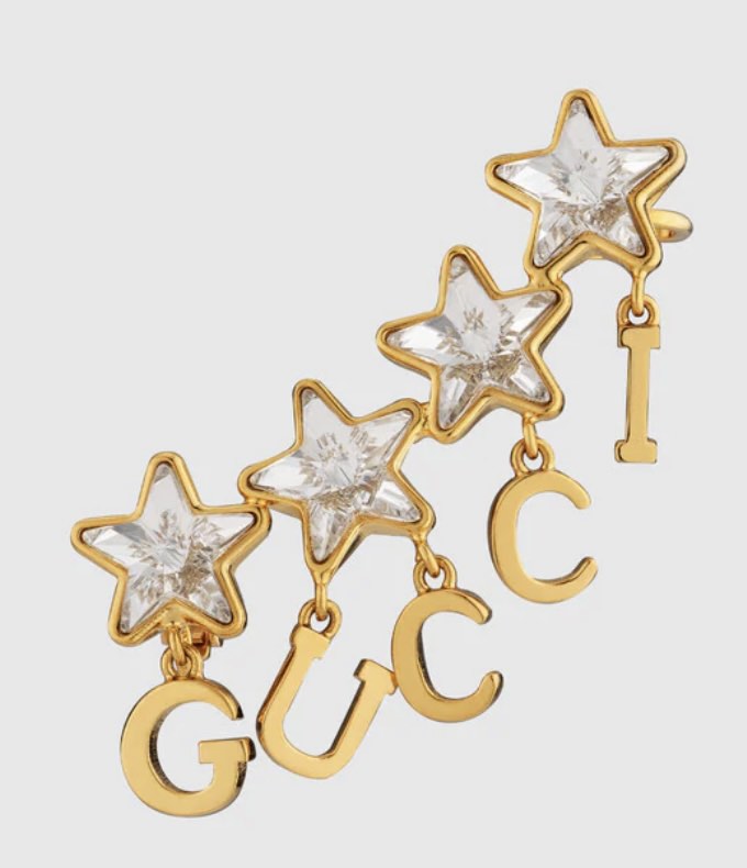 Gucci single script earring, Luxury, Accessories on Carousell