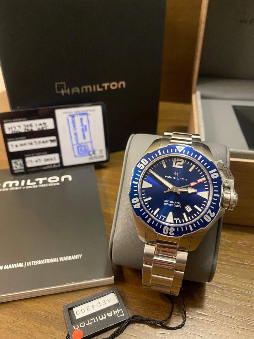 HAMILTON KHAKI NAVY FROGMAN (BLUE), Luxury, Watches on Carousell