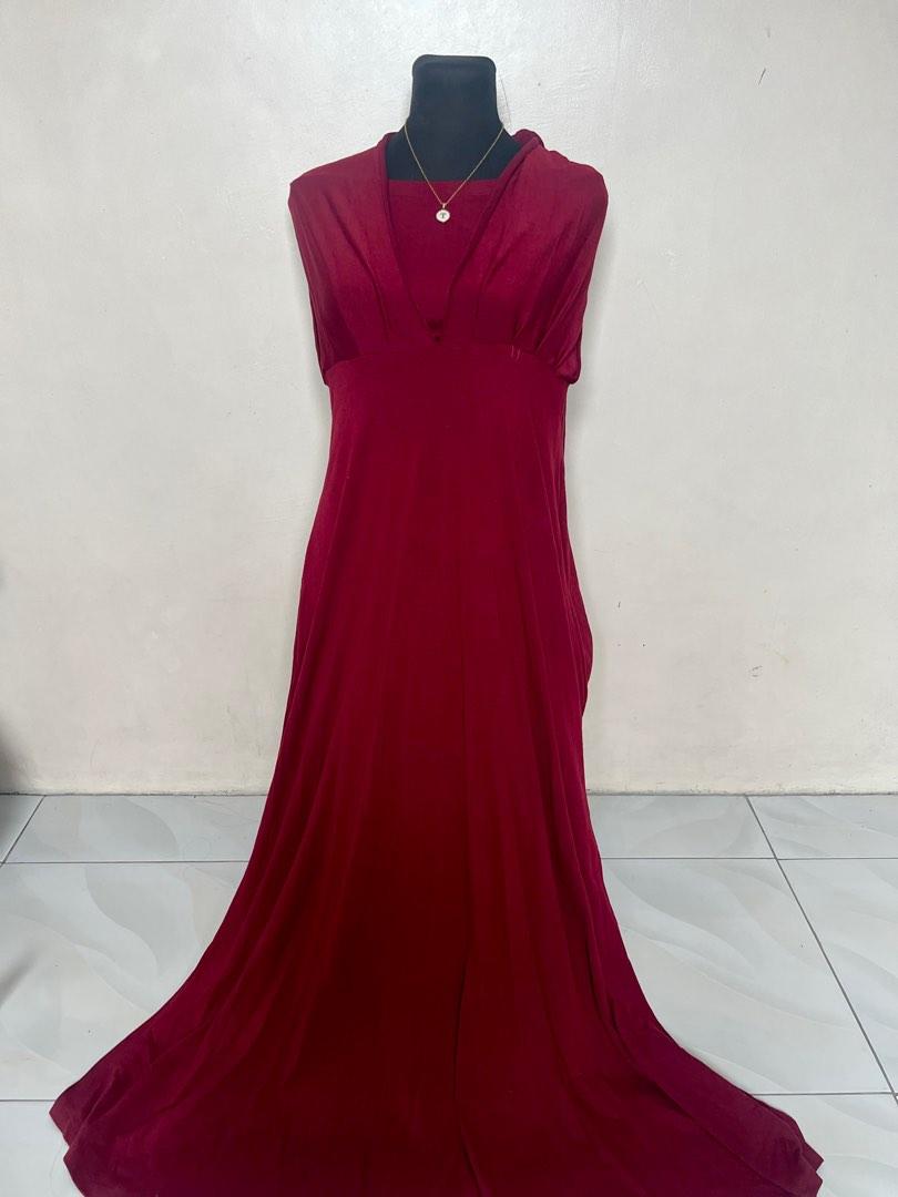 Infinity dress Maroon color, Women's Fashion, Dresses & Sets, Evening ...
