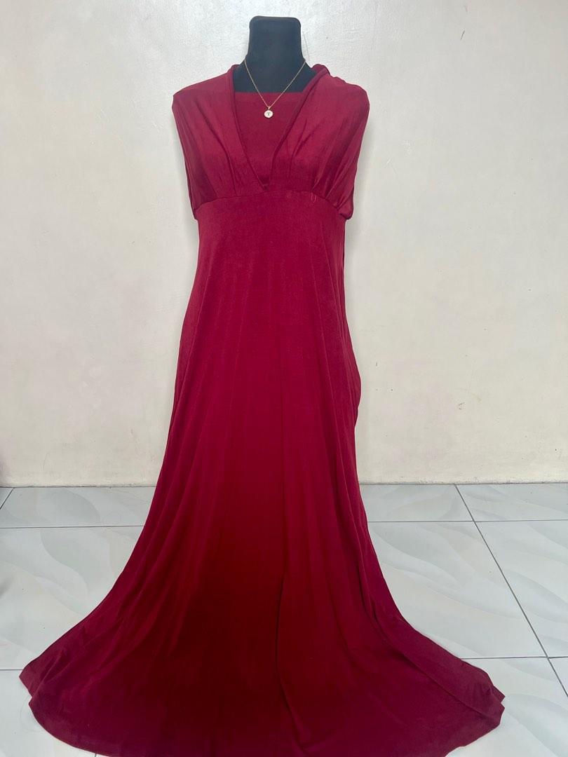 Infinity dress Maroon color, Women's Fashion, Dresses & Sets, Evening ...