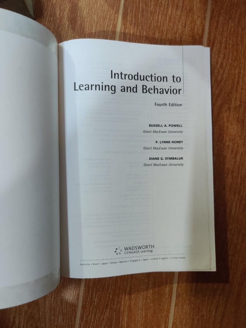 Introduction to Learning and Behavior 4th edition by Powell, Honey ...