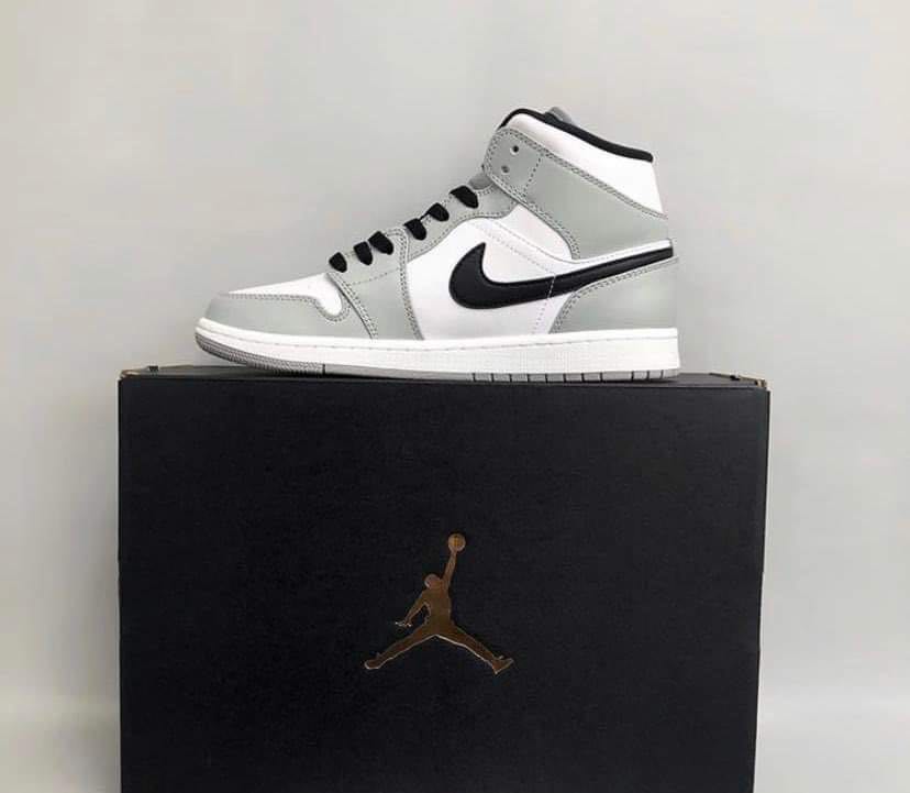 J1 Light Smoke Grey Mid, Men's Fashion, Footwear, Sneakers on Carousell