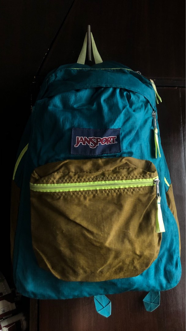 Jansport Backpack with Detachable String Bag (Dark Turqiouse, Brown and ...