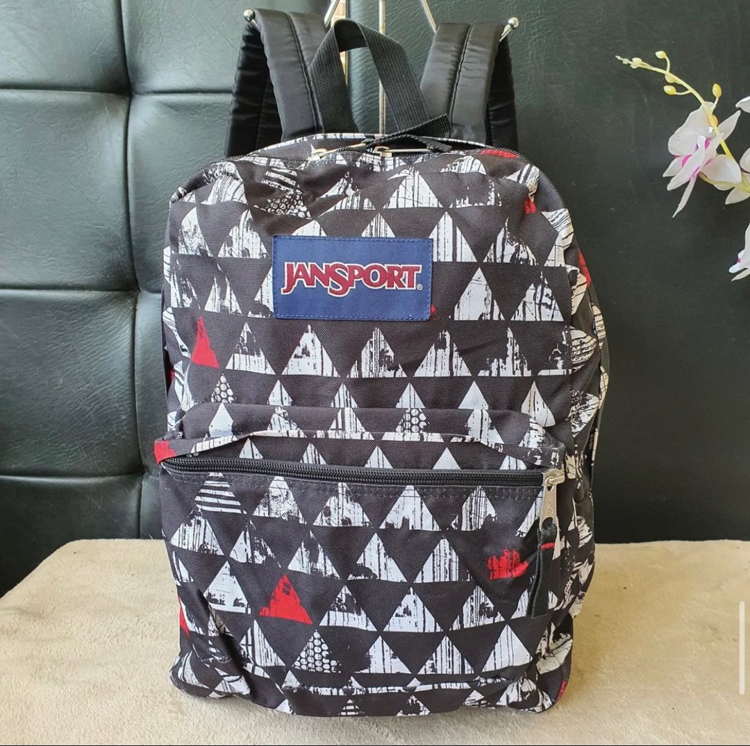 Jansport black and white large backpack, Women's Fashion, Bags ...