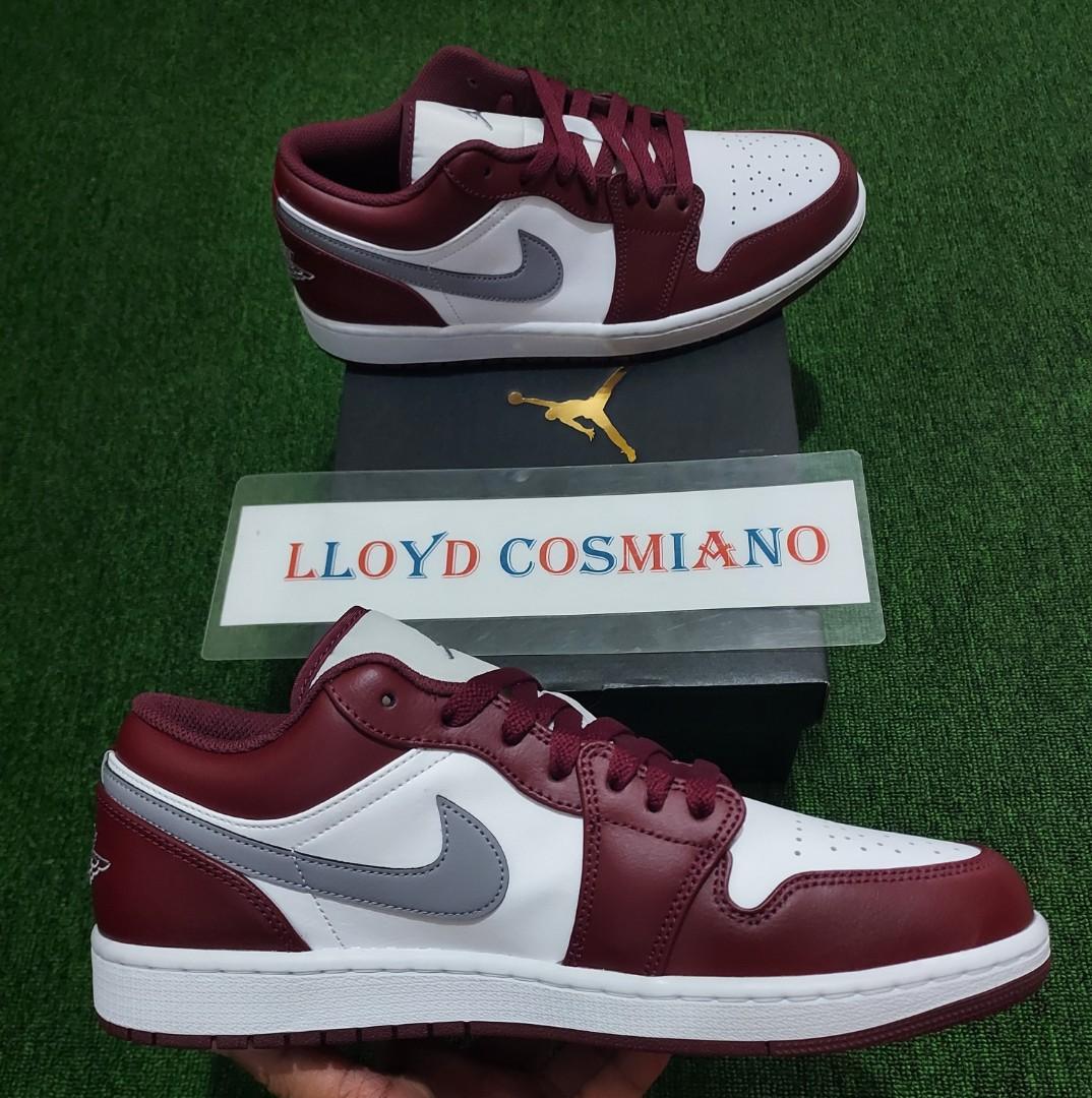 JORDAN 1 LOW " BORDEAUX" Sizes : 10 US, Men's Fashion, Footwear ...