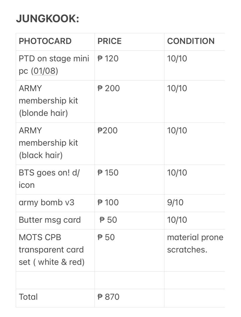 JUNGKOOK JK ASSORTED PHOTOCARD PC SET BTS, Hobbies & Toys, Memorabilia & Collectibles, K-Wave on ...