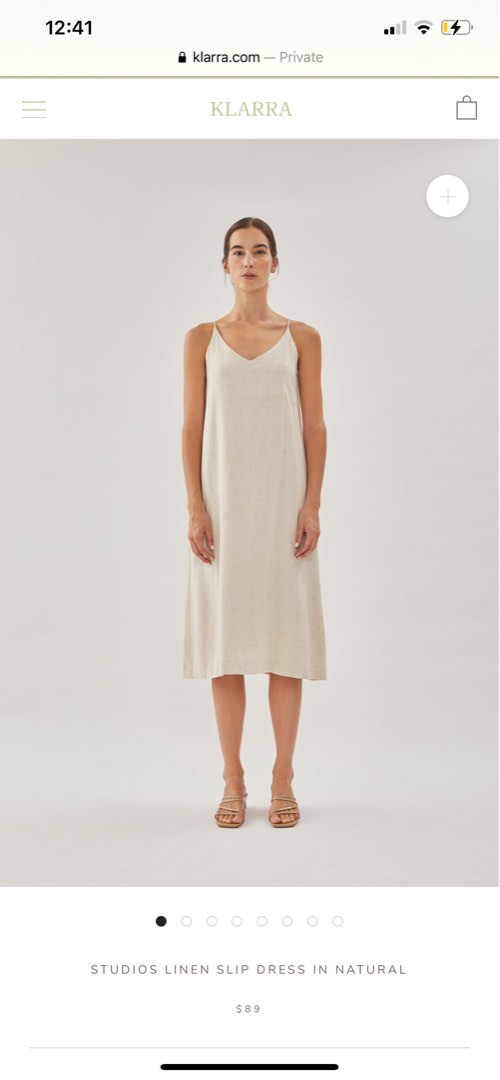 [Klarra] Studios Linen Slip Dress in Natural, Women's Fashion, Dresses ...
