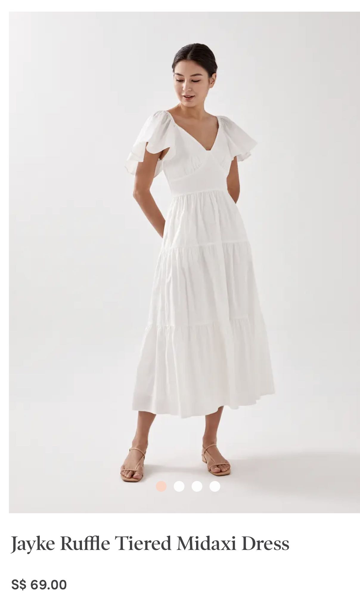 LB Jayke Ruffle Tiered Midaxi Dress in White, Women's Fashion, Dresses ...