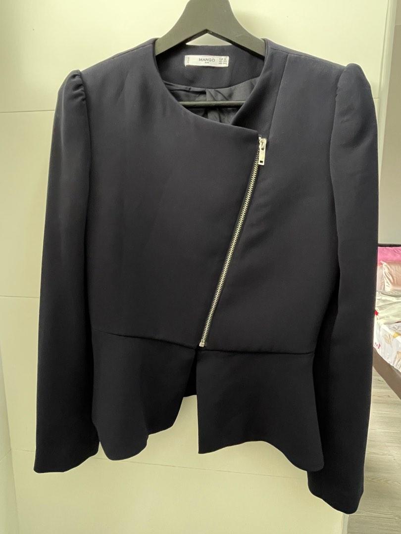 [Mango] Navy blazer, Women's Fashion, Coats, Jackets and Outerwear on ...