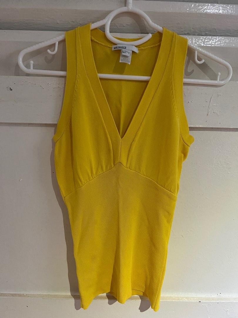 Mango yellow top, Women's Fashion, Tops, Sleeveless on Carousell