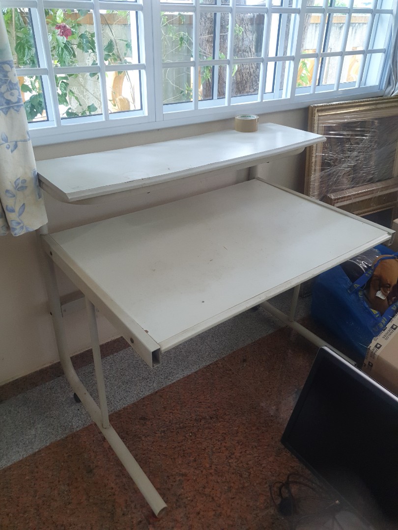 Metal computer table, Furniture & Home Living, Furniture, Tables & Sets ...