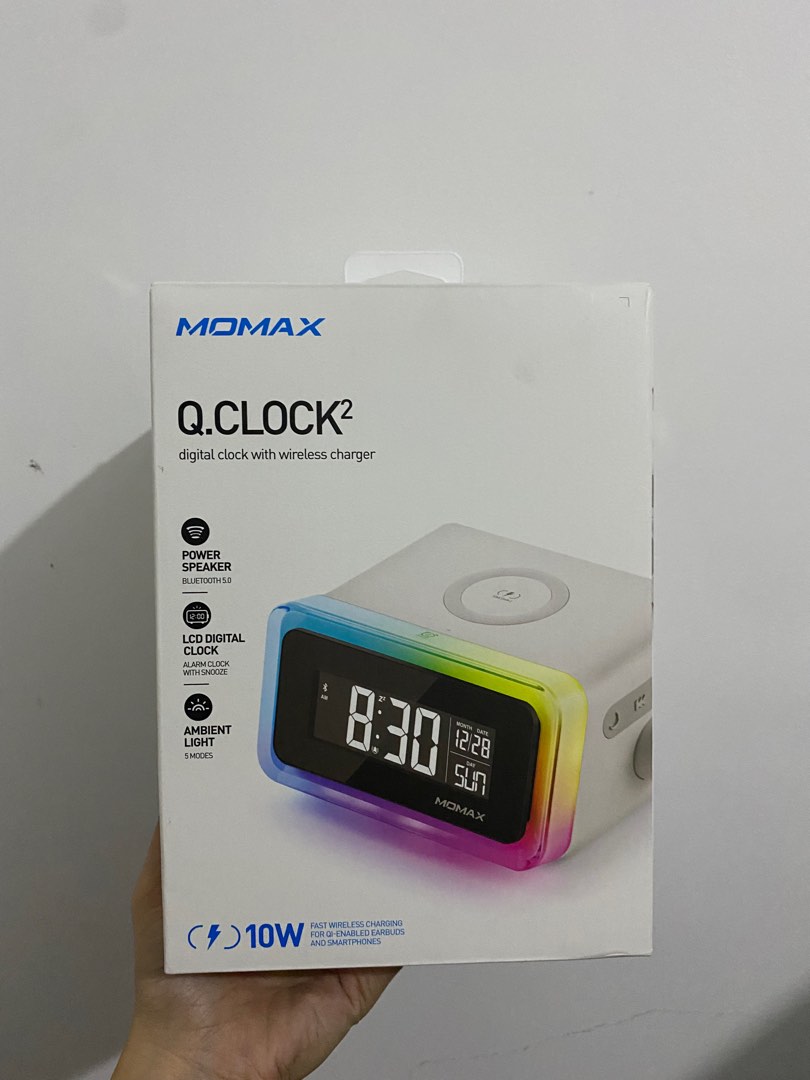 MOMAX Q.Clock digital clock with wireless charger, Mobile Phones ...