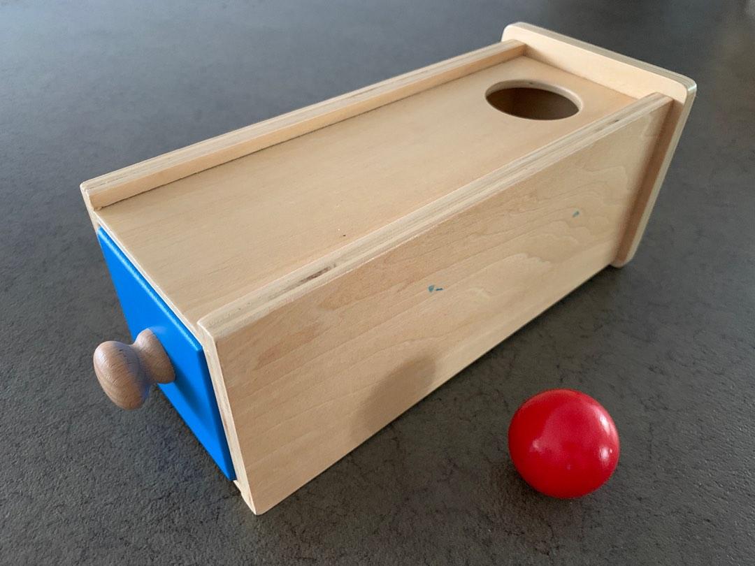 Montessori object permanence box with drawer, Babies & Kids, Infant ...