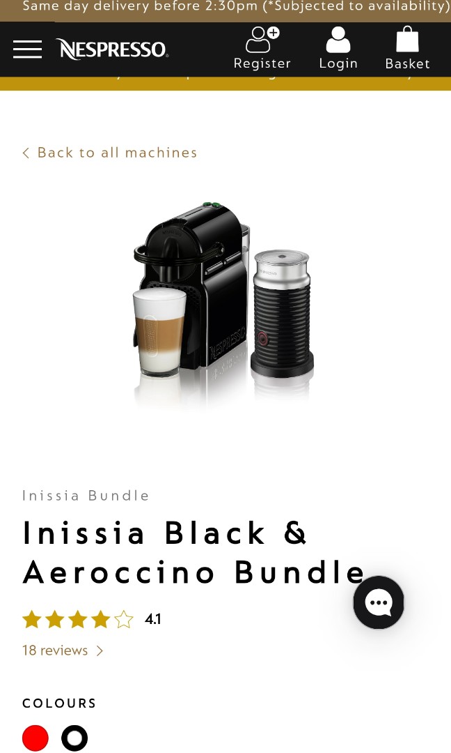 NESPRESSO Inissia Black & Aeroccino Bundle, TV & Home Appliances ...