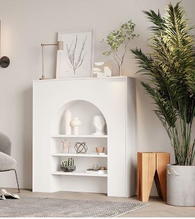 Nordic Fireplace Display Rack Shelves Cabinet Deco Storage French ...