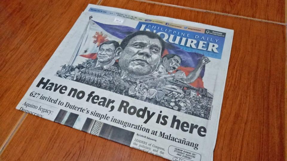 PH Inquirer Duterte Pre & Post Inauguration Issue SET! (06.30.16 ...