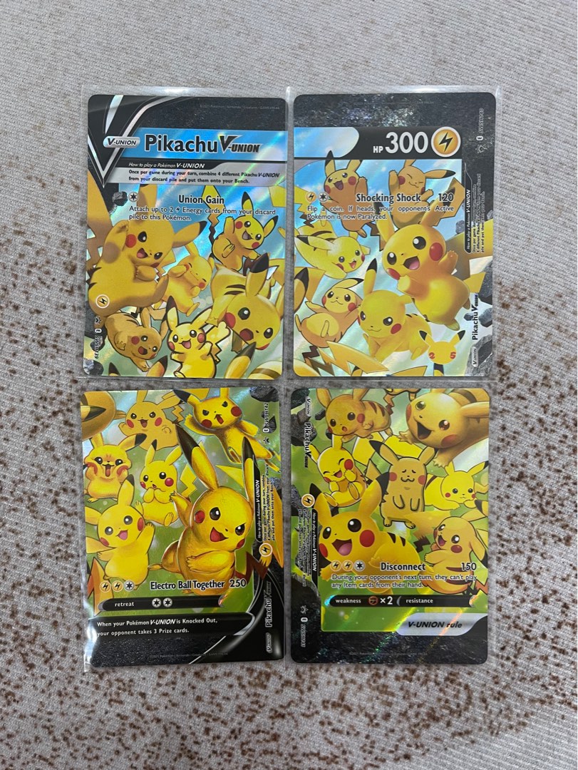 Pikachu V-Union Promo Cards set + Jumbo Card, Hobbies & Toys, Toys ...