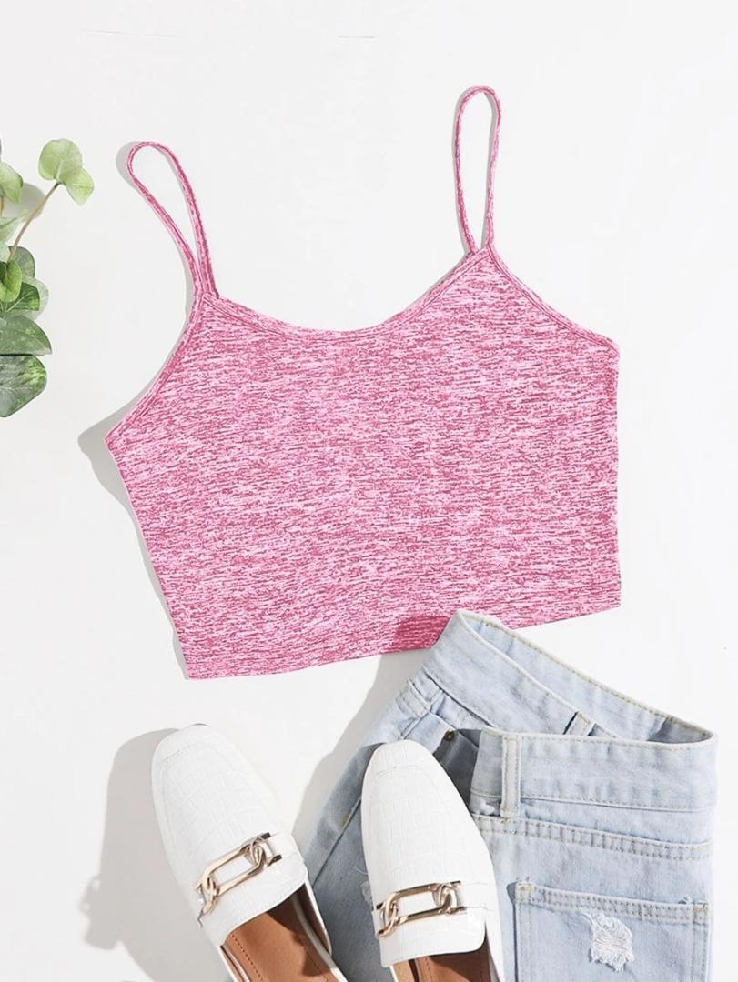 Pink Cropped Top, Women's Fashion, Tops, Sleeveless on Carousell