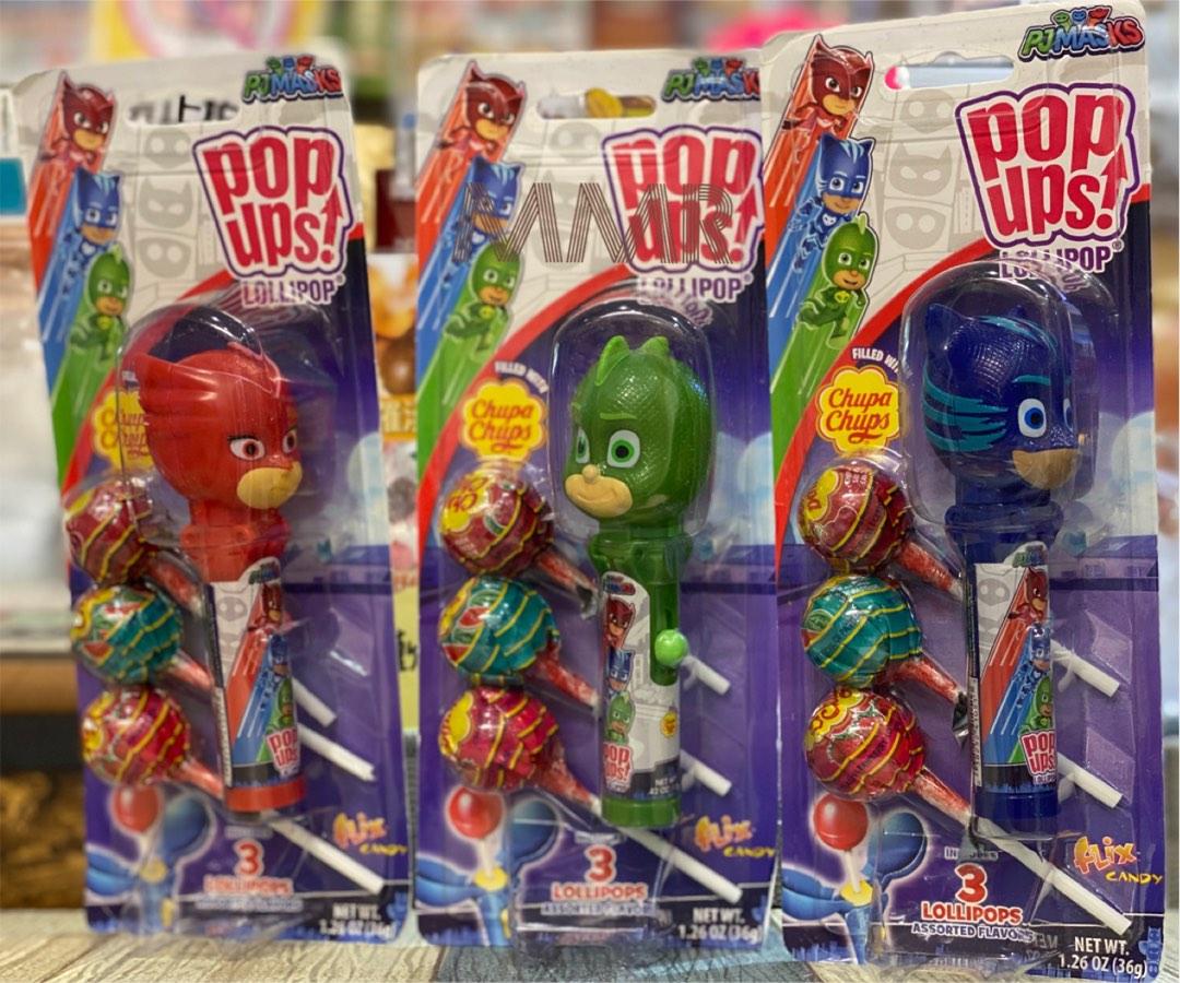 PJMASKS Pop Ups x Chupa Chups, 嘢食 & 嘢飲, 包裝食物&即食食物 - Carousell
