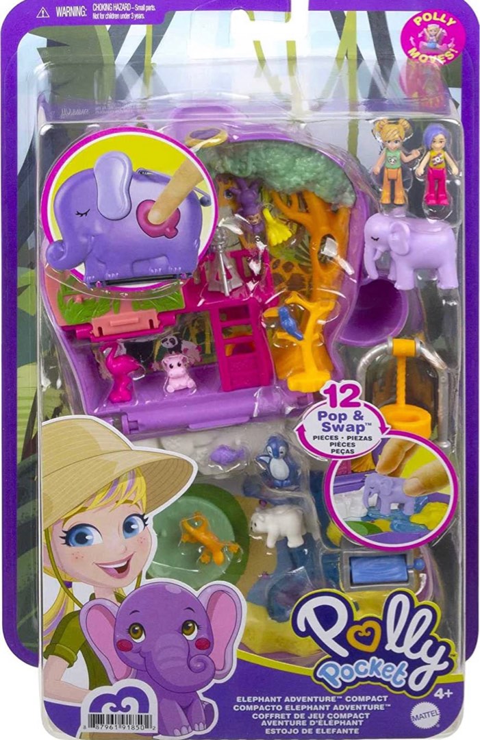Polly Pocket Elephant Adventure Compact(Animal Theme), Hobbies & Toys ...