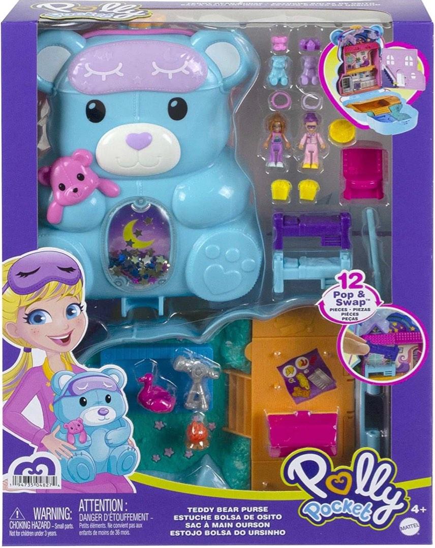 Polly pocket teddy bear compact with sleepover theme, Hobbies & Toys ...