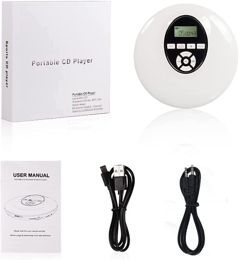 Portable CD Player, Gueray Personal CD Player Discman Anti-Skip ...