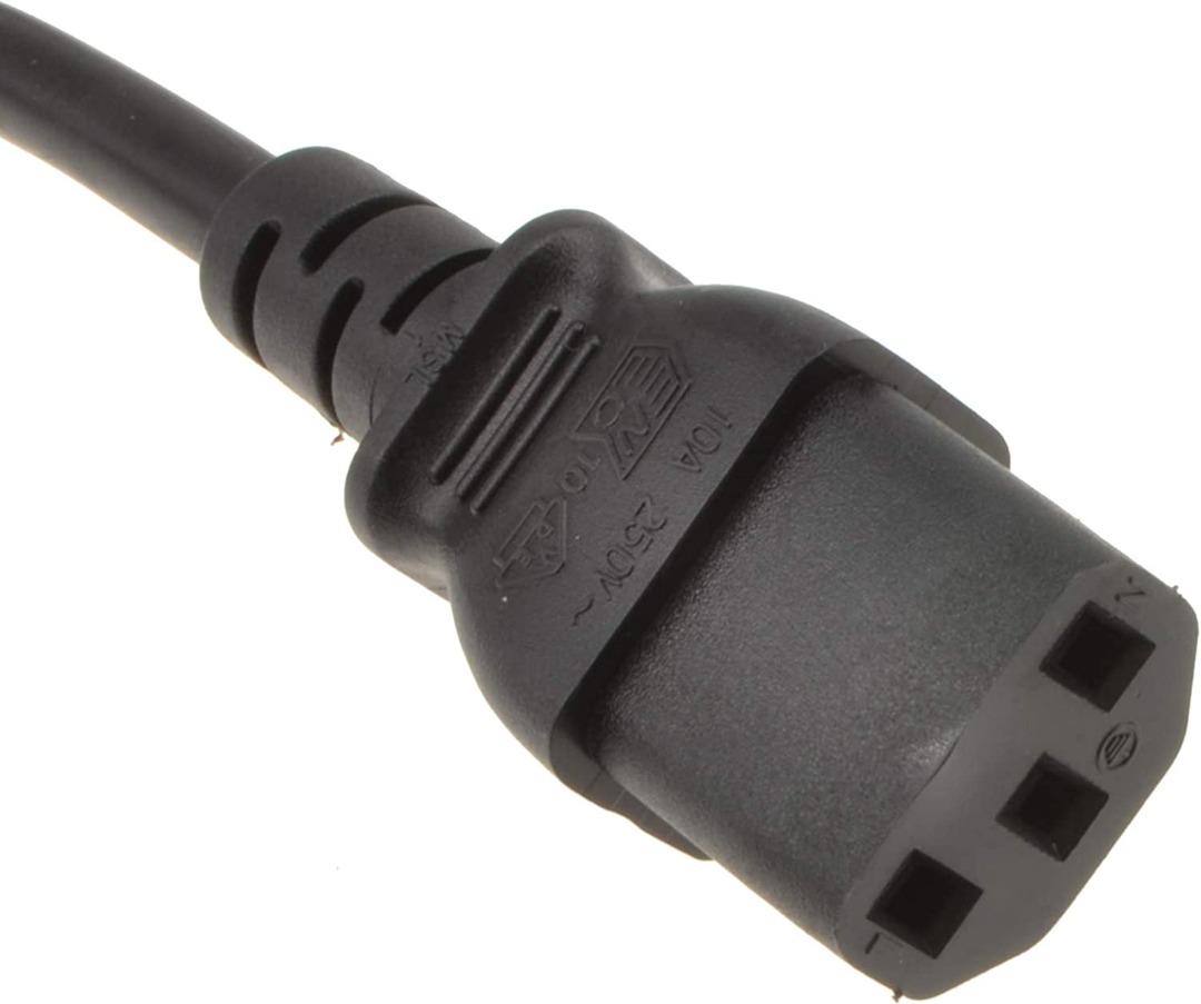 Power Cord UK Plug to IEC Cable PC Mains Lead 1m, Computers & Tech ...
