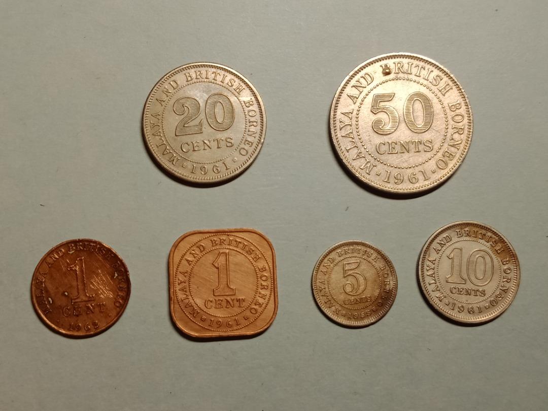Queen Elizabeth 5- Coin Set: 1 Cent, 5 Cents. 10 Cents, 20 Cents and 50 ...