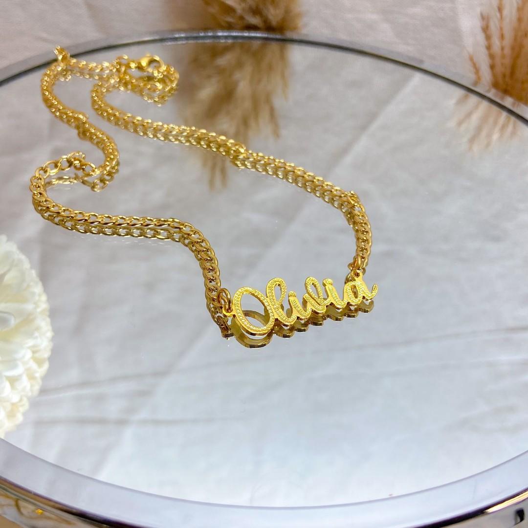 RANTAI NAMA CUSTOM CANTIK MURAH, Women's Fashion, Jewelry & Organisers ...