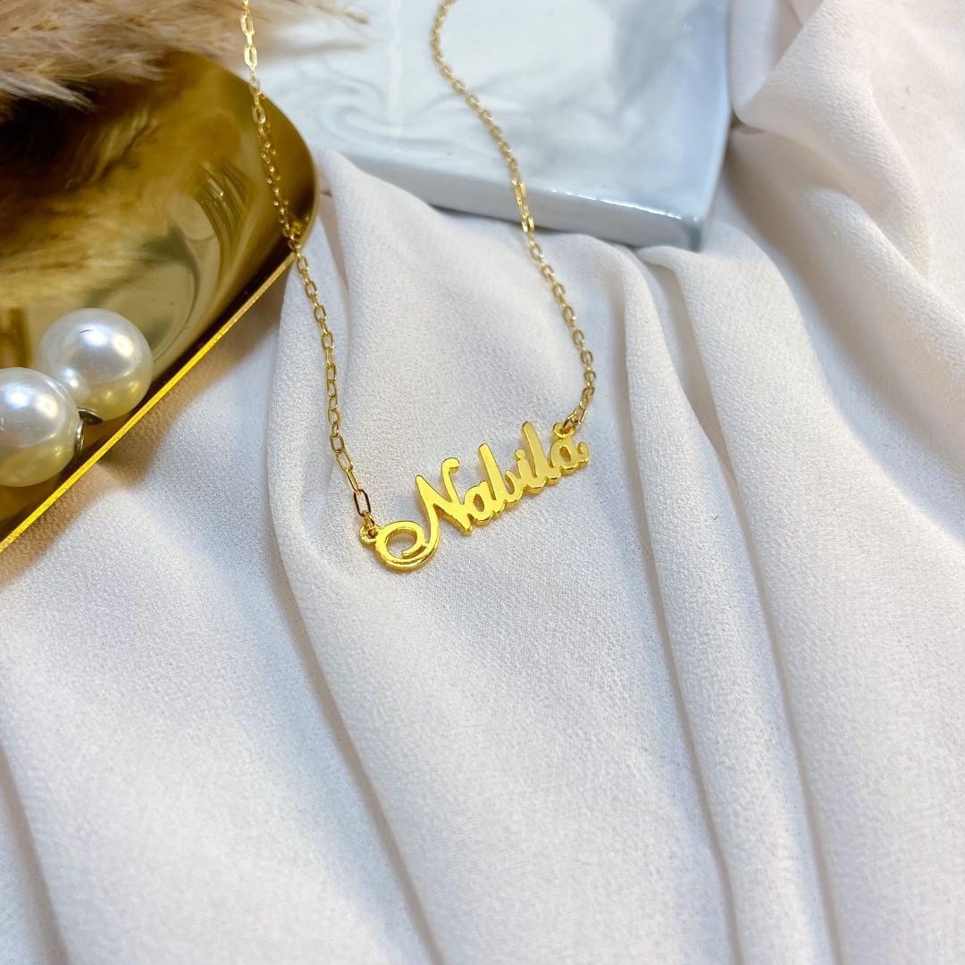 RANTAI NAMA CUSTOM CANTIK MURAH, Women's Fashion, Jewelry & Organisers ...