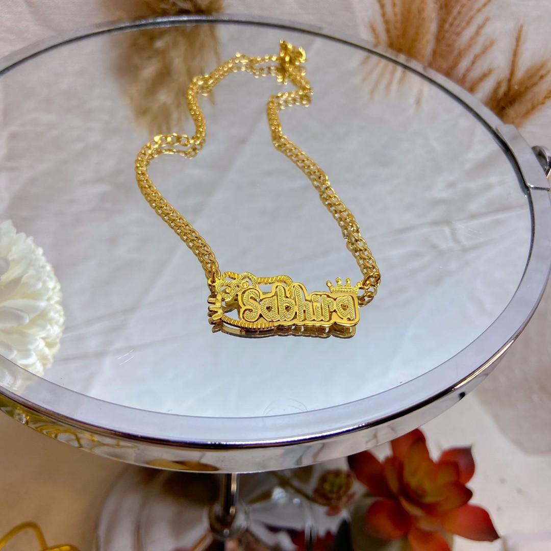 RANTAI NAMA CUSTOM CANTIK MURAH, Women's Fashion, Jewelry & Organisers ...