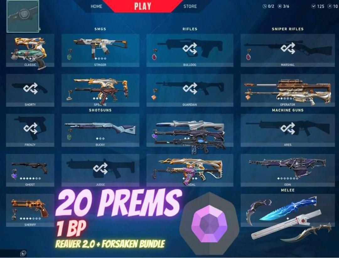REAVER EP5 BUNDLE 20 PREMIUMS CHEAP VALORANT ACCOUNT, Video Gaming ...