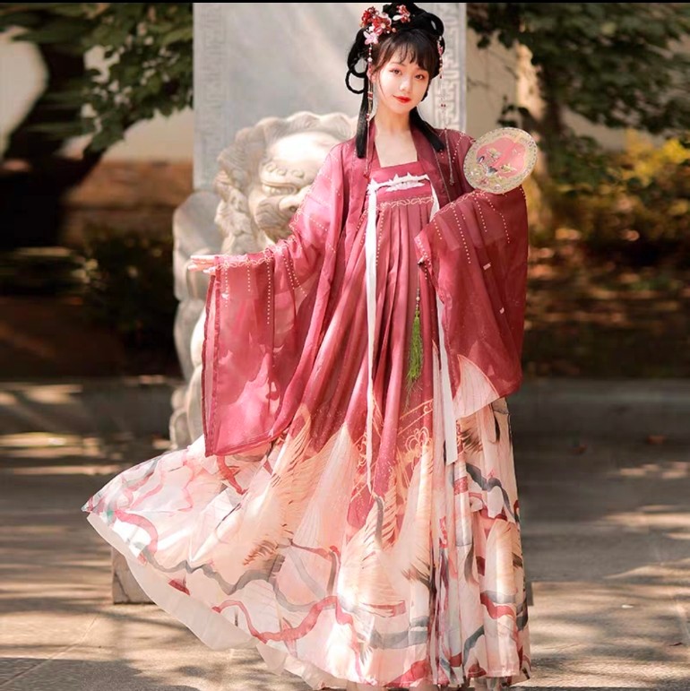 Red Hanfu (used for Hu Tao Cosplay), Women's Fashion, Dresses & Sets ...
