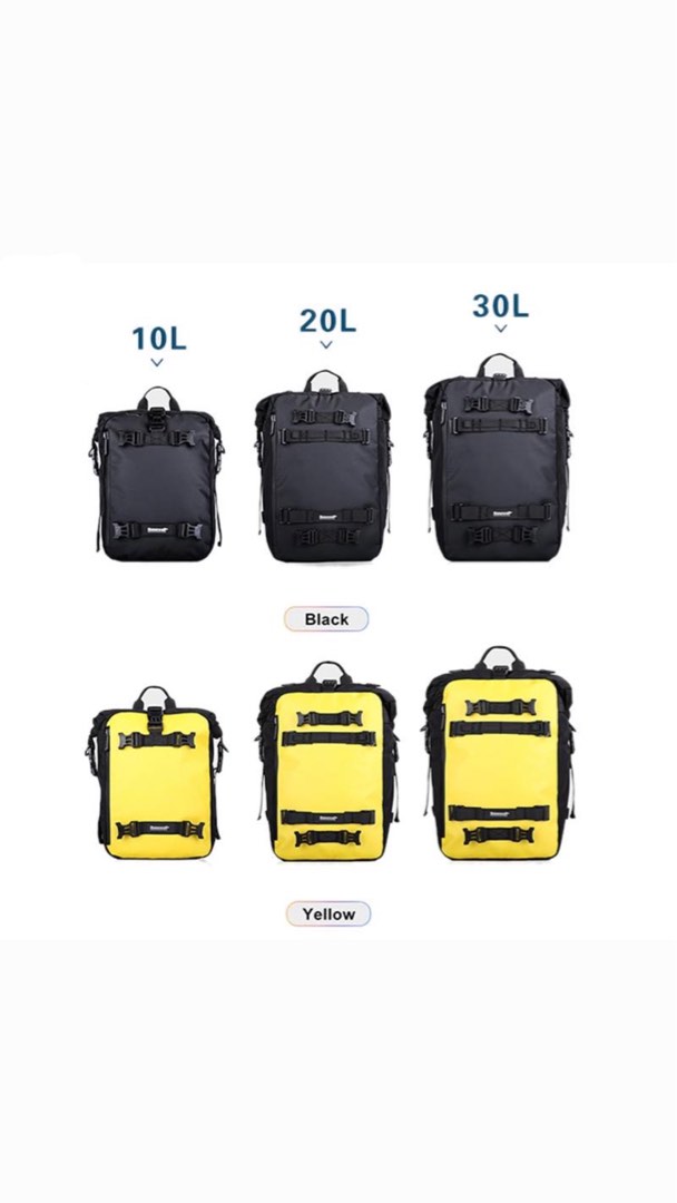 Rhinowalk Pannier Bag 30L 20L 10L BLACK/YELLOW BICYCLE MOTORCYCLE Waterproof Motorbike Bag MTB ...