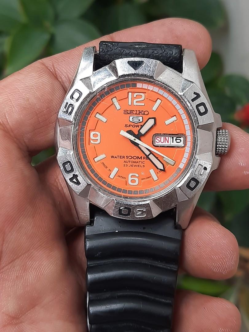 Seiko 5 sports orange ( automatic ), Men's Fashion, Watches ...