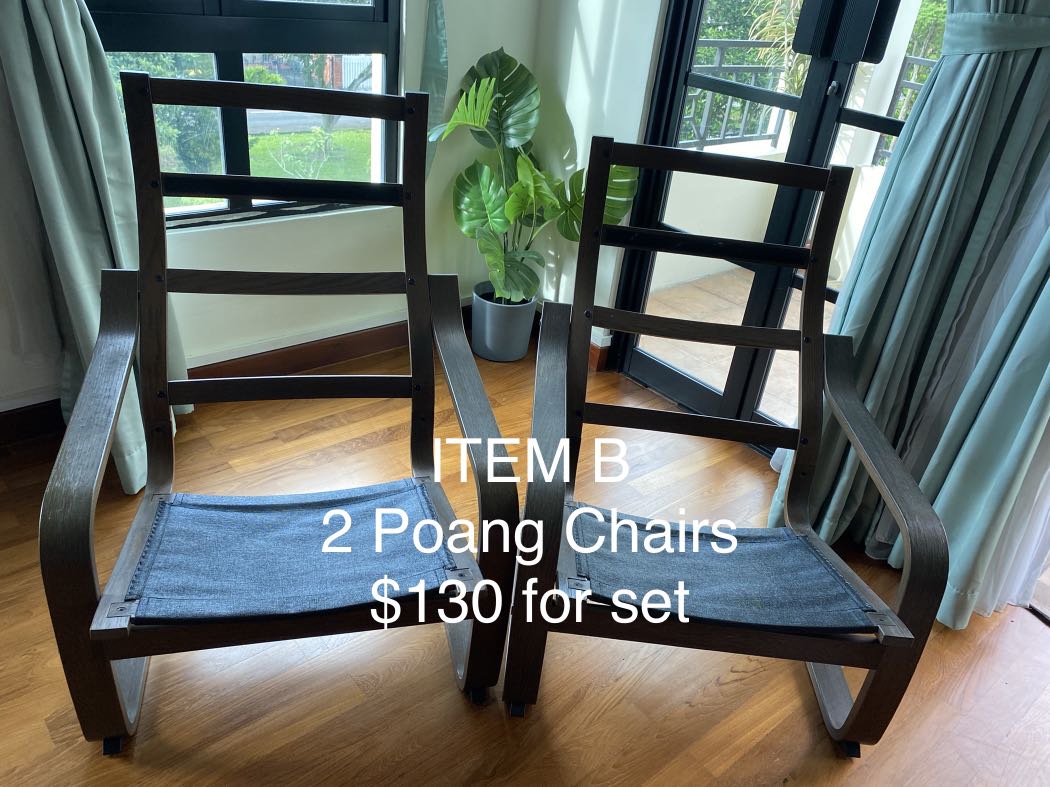 Set of 2 Poang chairs, Furniture & Home Living, Furniture, Chairs on ...