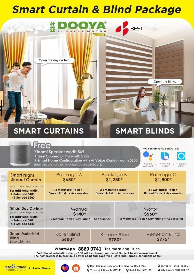 Smart Curtain & Blind Package, Furniture & Home Living, Home Decor ...