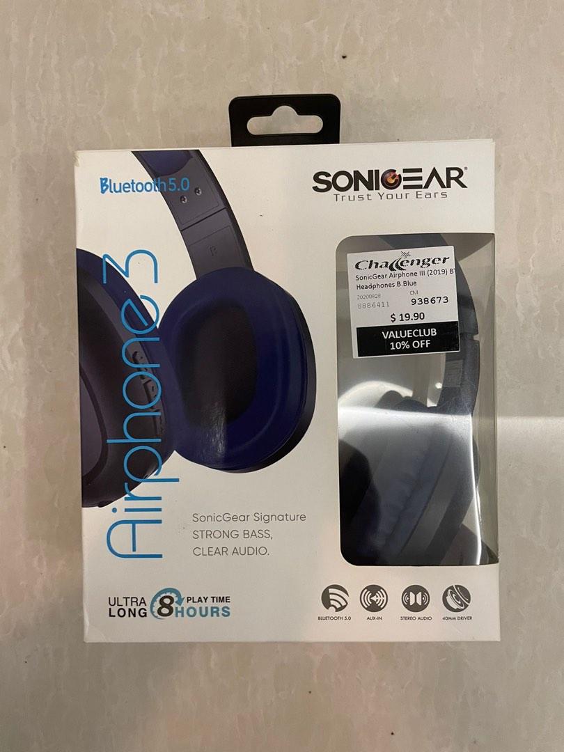 Sonic Gear Airphone 3 Dark Blue, Audio, Headphones & Headsets on Carousell