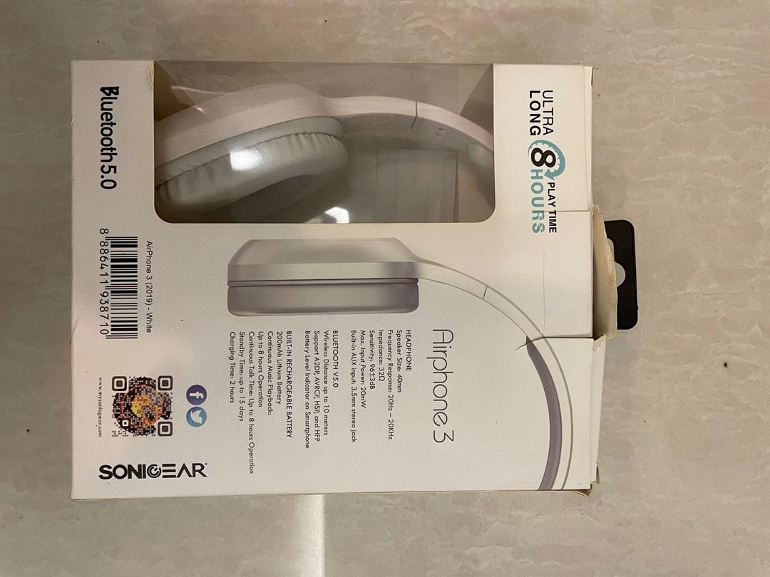 Sonic Gear Airphone 3 WHITE, Audio, Headphones & Headsets on Carousell