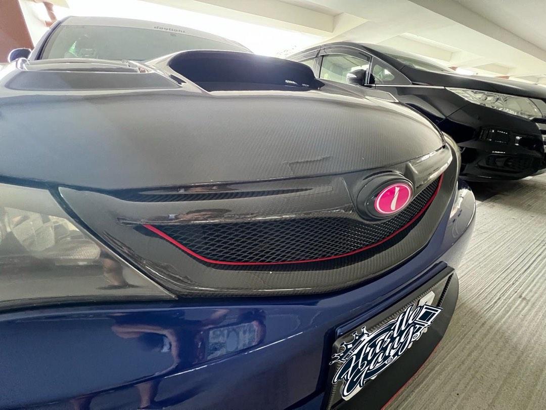 Subaru wrx sgt impreza sti hatch vinyl lining red wrap bumper lip wrap ...