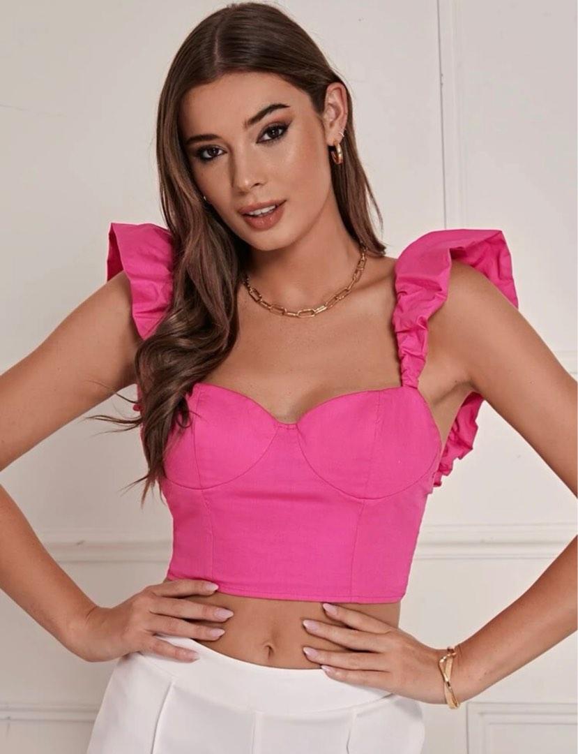 Tie Back Crop Top Womens Fashion Tops Other Tops On Carousell